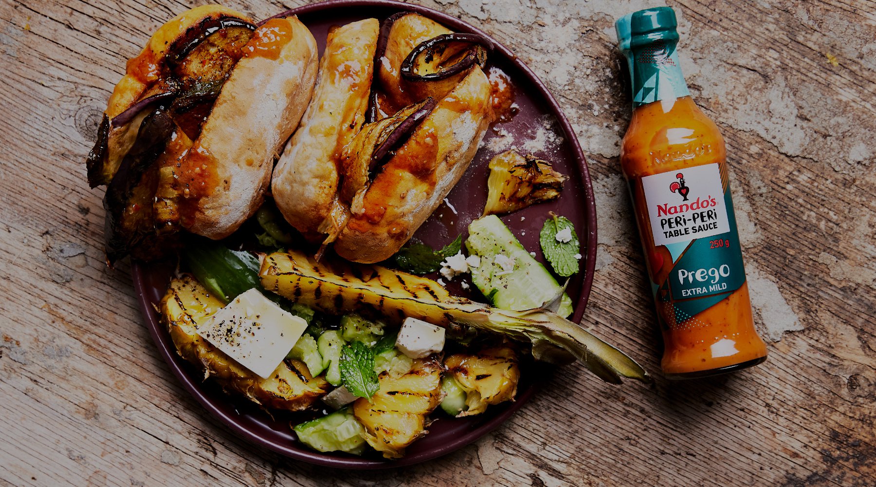 Nando's India - Chicken or Aubergine Prego Rolls